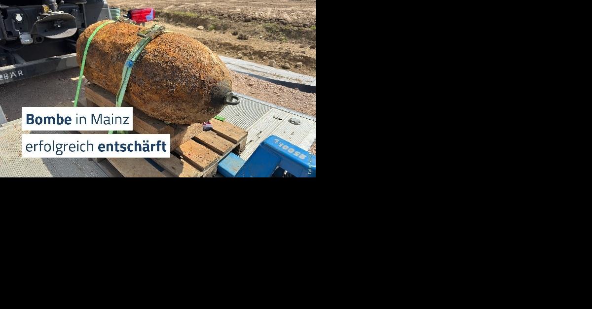 Weltkriegsbombe in Mainz ist entschärft