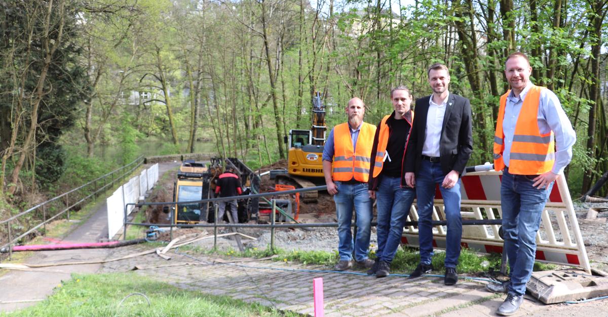 Weilburg: Nahe der Lahn wird ein Kanal saniert
