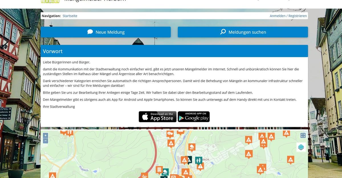 Über 1000 Meldungen nach einem Jahr Mängelmelder in Herborn