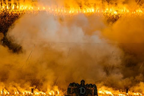 Pyrotechnik: Lange nicht mehr so viel wie bei Dynamo Dresden